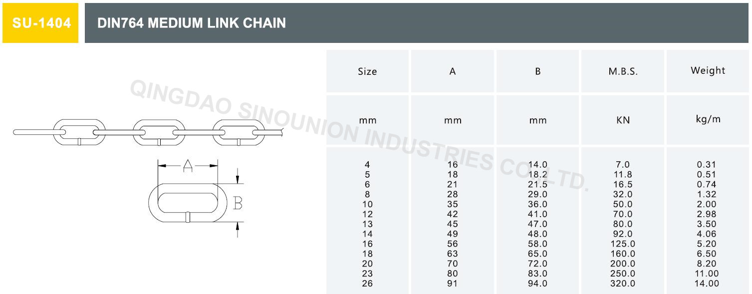 DIN764 MEDIUM LINK CHAIN,Commercial Link Chain